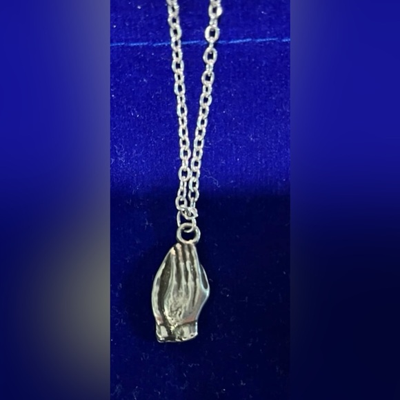 Jewelry | Praying Hands Slivertone Chain | Poshmark